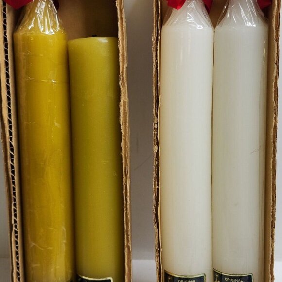 Kameyama | Accents | 2 Sets Vintage Kameyama Japan Large Pillar Candles Yellow White Original ...